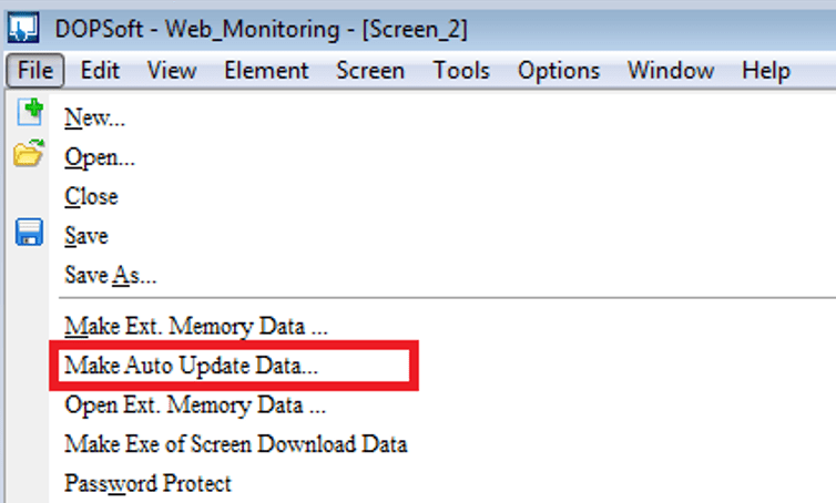 Automatic update of firmware and program file via USB stick in DOP ...