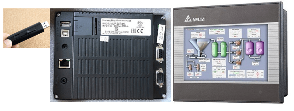 Automatic update of firmware and program file via USB stick in DOP ...